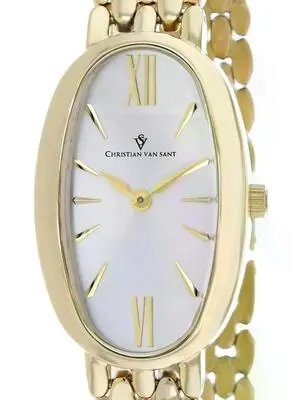 CHRISTIAN VAN SANT Lucia 31mm Oval Watch With Roman Numerals - Silver