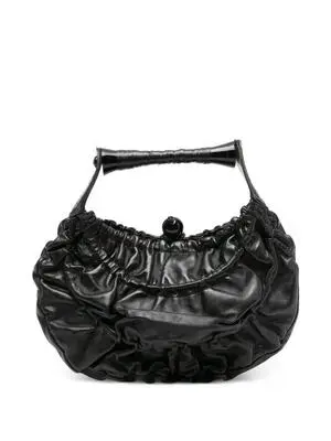 Giorgio Armani 2000 Ruched Leather Tote Bag