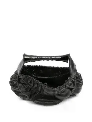 Giorgio Armani 2000 Ruched Leather Tote Bag