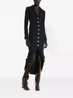A.W.A.K.E. Mode V-neck Asymmetric Dress - Black