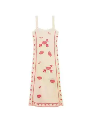 Claudie Pierlot Floral Embroidered Midi Dress - Neutrals