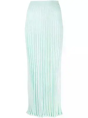 AERON Knitted Long Sleeve Dress With Cut-out Detailing - Blue