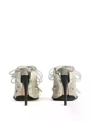 Balenciaga Lace-up Mesh Mules