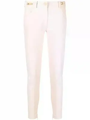 Elisabetta Franchi Logo Plaque Trousers - Neutrals