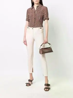 Elisabetta Franchi Logo Plaque Trousers - Neutrals