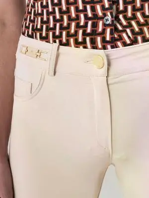Elisabetta Franchi Logo Plaque Trousers - Neutrals