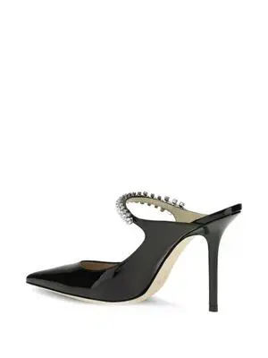 JIMMY CHOO Bing Crystal-embellished Patent Leather Pumps - Black