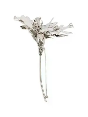 N°21 Floral Motif Brooch - Silver