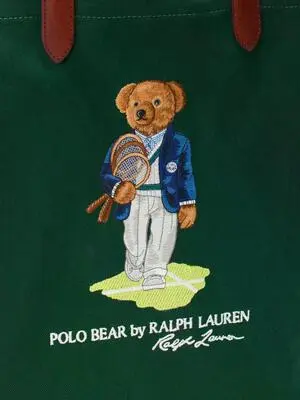 Polo Ralph Lauren Leather Trimmed Twill Shopper Tote Bag