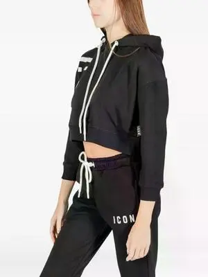 ICON BRAND Logo-print Cropped Hoodie