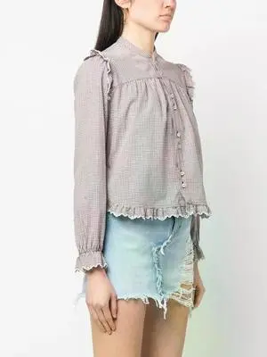 Dsquared2 Check-pattern Ruffled Blouse