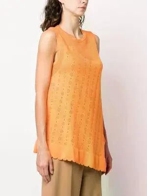 Viktor & Rolf Sleeveless Knit Top With Scalloped Hem