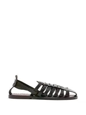 COLLECTION PRIVEE? Caged Leather Slingback Sandals