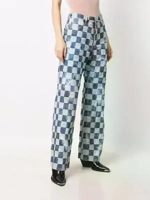 Dsquared2 Checked Wide-leg Jeans