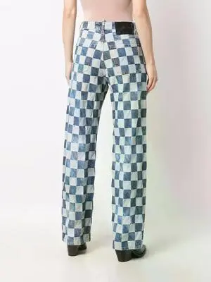 Dsquared2 Checked Wide-leg Jeans