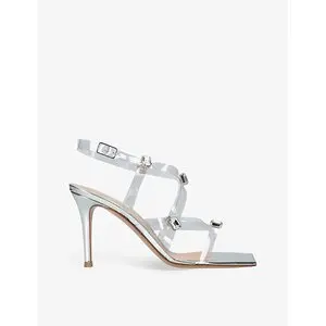 GIANVITO ROSSI Crystal Fever Pvc And Leather Heeled Sandals - Silver