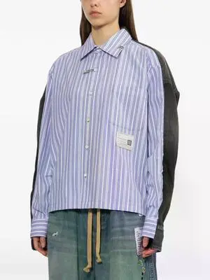 Mihara Yasuhiro Panelled Striped Shirt - Blue