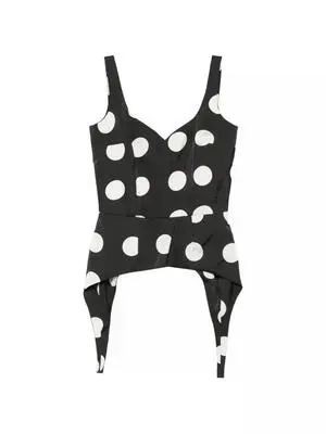 PARLOR Polka-dot Asymmetric Top