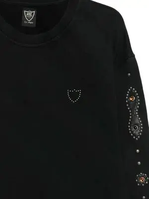 HTC LOS ANGELES Moustache Stud-embellished Sweatshirt - Black