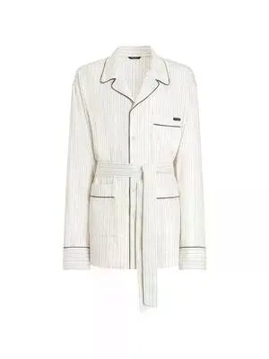 Dolce & Gabbana Linen-silk Vanity Robe Neutrals