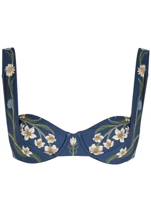 Agua Bendita Floral Underwired Bikini Top - Multicoloured