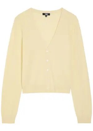 Paige Brioche Cashmere Cardigan - Yellow