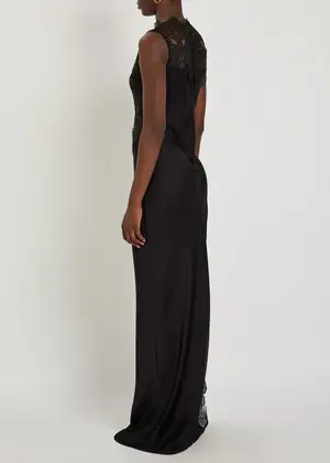Shona Joy Jamila High-neck Lace Maxi Dress - Black
