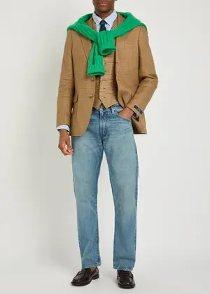 Polo Ralph Lauren Checked Linen-blend Waistcoat