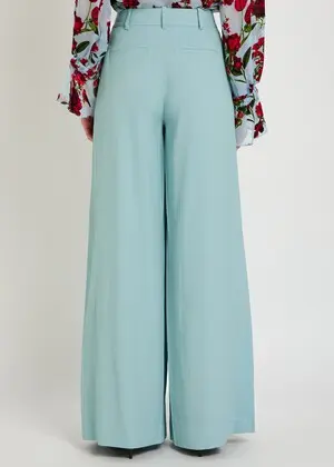 Alice + Olivia Blair Pleated Wide-leg Trousers - Blue
