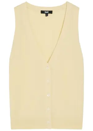 Paige Anika Cashmere Vest - Yellow