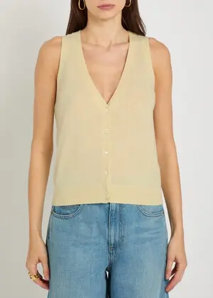 Paige Anika Cashmere Vest - Yellow