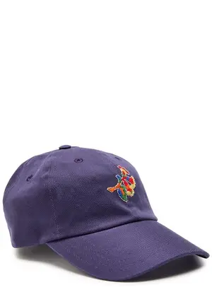 DRAKE'S Embroidered Cotton-twill Cap - Navy