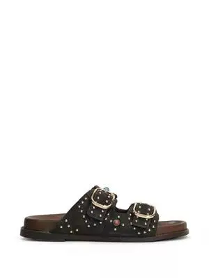 BIBI LOU Embellished Studded Leather Sandals