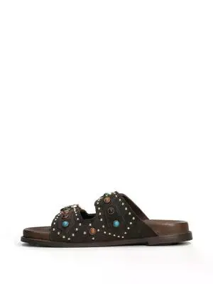 BIBI LOU Embellished Studded Leather Sandals