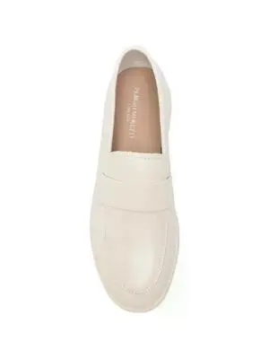 SERGIO MORETTI FIRENZE Beige Leather Penny Loafers - Neutrals