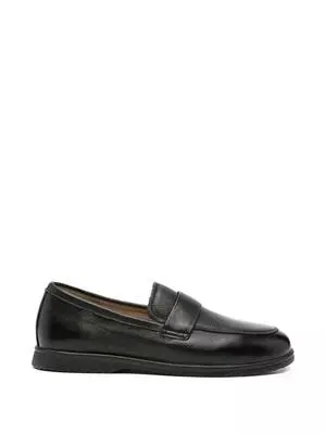 SERGIO MORETTI FIRENZE Grained Leather Loafers - Black