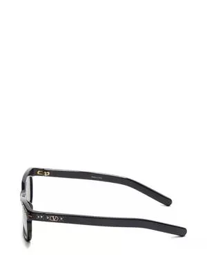 Valentino Garavani Rectangular Acetate Sunglasses With Enamel And Rhinestone Embellishments
