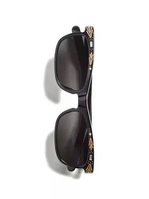 Valentino Garavani Rectangular Acetate Sunglasses With Enamel And Rhinestone Embellishments