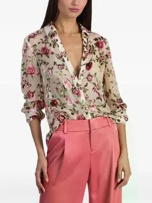Alice + Olivia Eloise Floral Embroidery Shirt