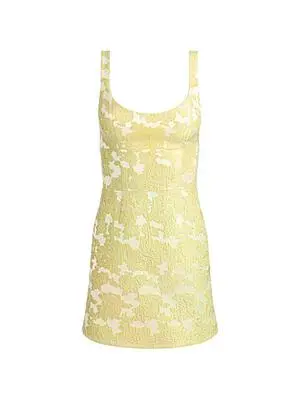 Alice + Olivia Charlotte Floral-embroidered Mini Dress - Yellow