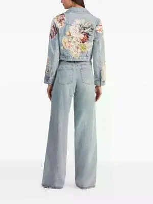 Alice + Olivia Chloe Floral-print Denim Jacket