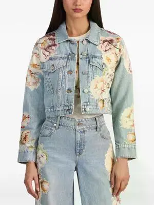 Alice + Olivia Chloe Floral-print Denim Jacket