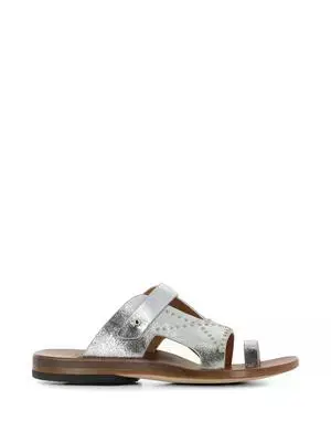 Calleen Cordero Bowie Studded Metallic Leather Sandals - Silver
