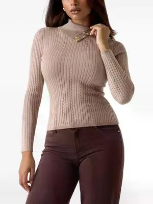Guess Button-embellished High Neck Sweater