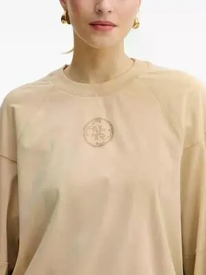 Guess Logo Embellished Crewneck Sweatshirt - Neutrals