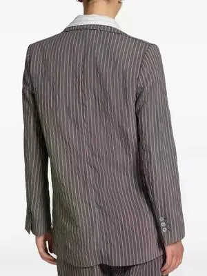 ELENA MIRÒ Pinstripe Crinkled Blazer