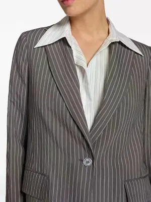 ELENA MIRÒ Pinstripe Crinkled Blazer