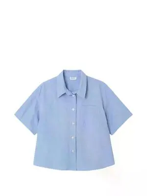 American Vintage Short-sleeve Shirt With Classic Collar - Blue