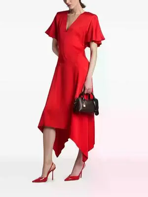 Stella McCartney V-neck Asymmetric Dress - Red