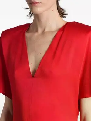 Stella McCartney V-neck Asymmetric Dress - Red